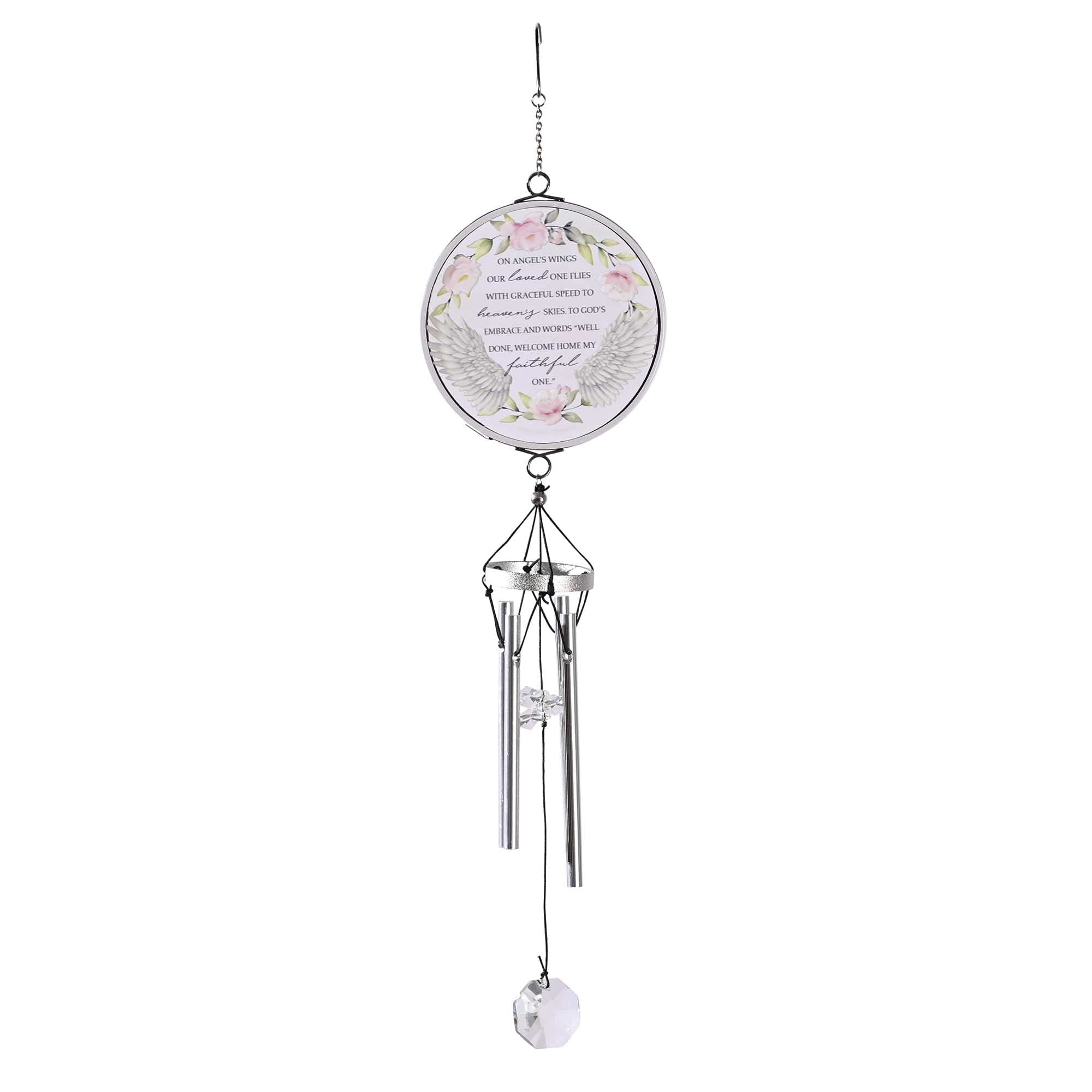 Dicksons WCA-1002 On Angels Wings Our Loved One Flies Silver Tone and Floral 14.5 Inch Aluminum ...