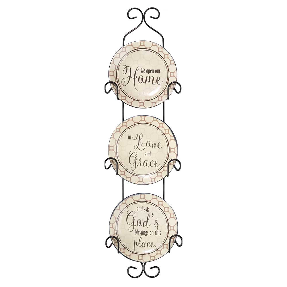 Dicksons We Open Our Home Ceramic Mini Wall Plates with Metal Display ...