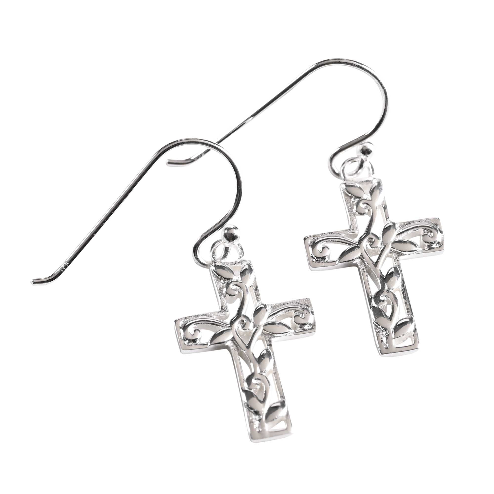 Dicksons Woman of God Dangle Vine Cross Silver Plated Metal All ...