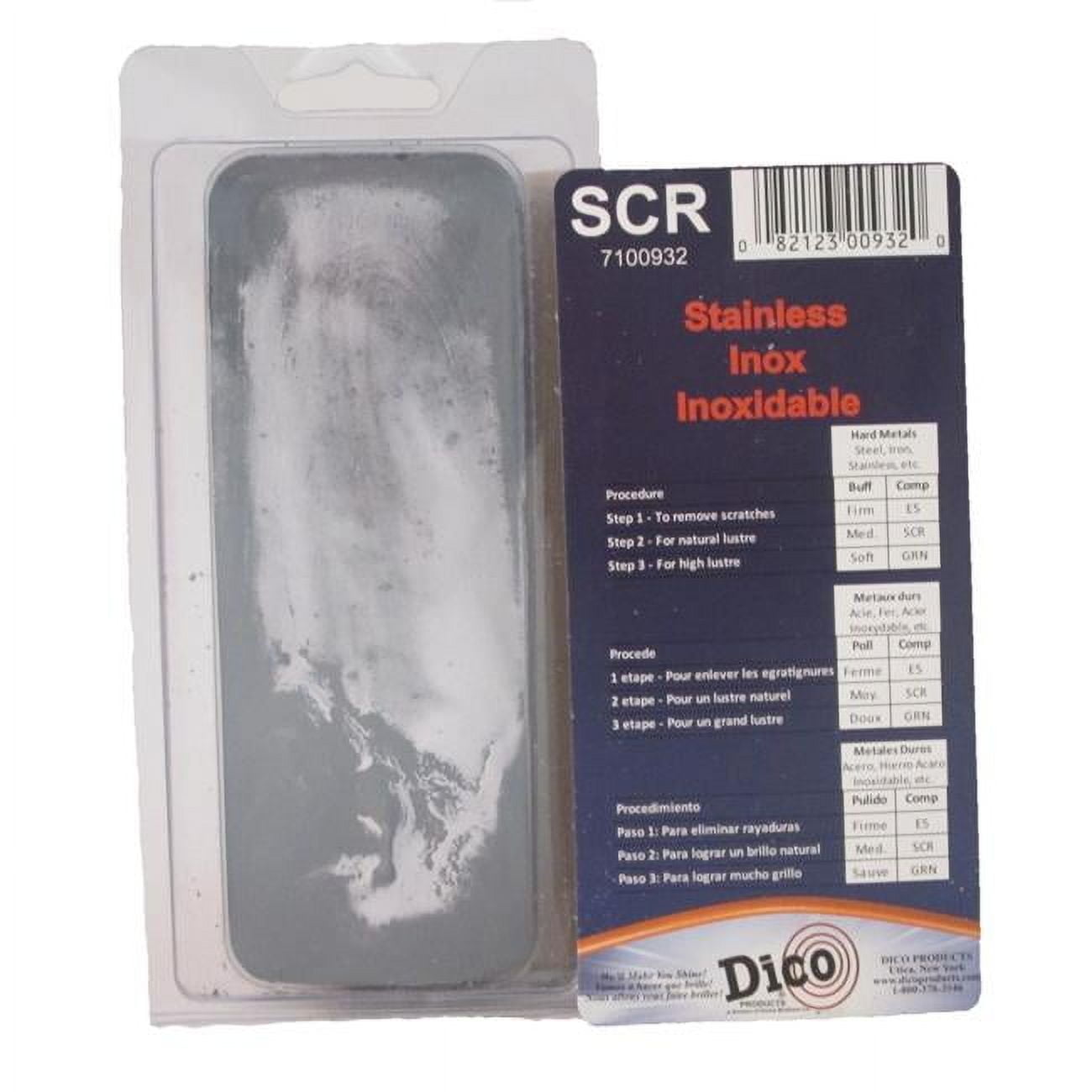 Dico Buffing Compound, Clamshell, Gray, 7.5 in. 529-SCR-B - Walmart.com