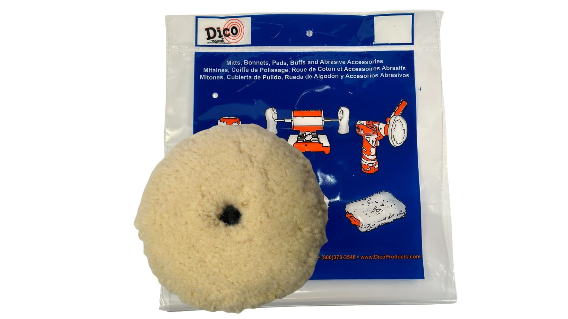 Dico Mandrel Mounted Compounding Pad, 6" Diameter - Walmart Business ...