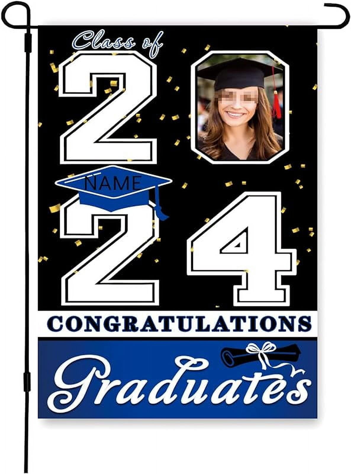 Personalized Graduation Garden Flag 2024 Congratulation Grad Yard Sign ...