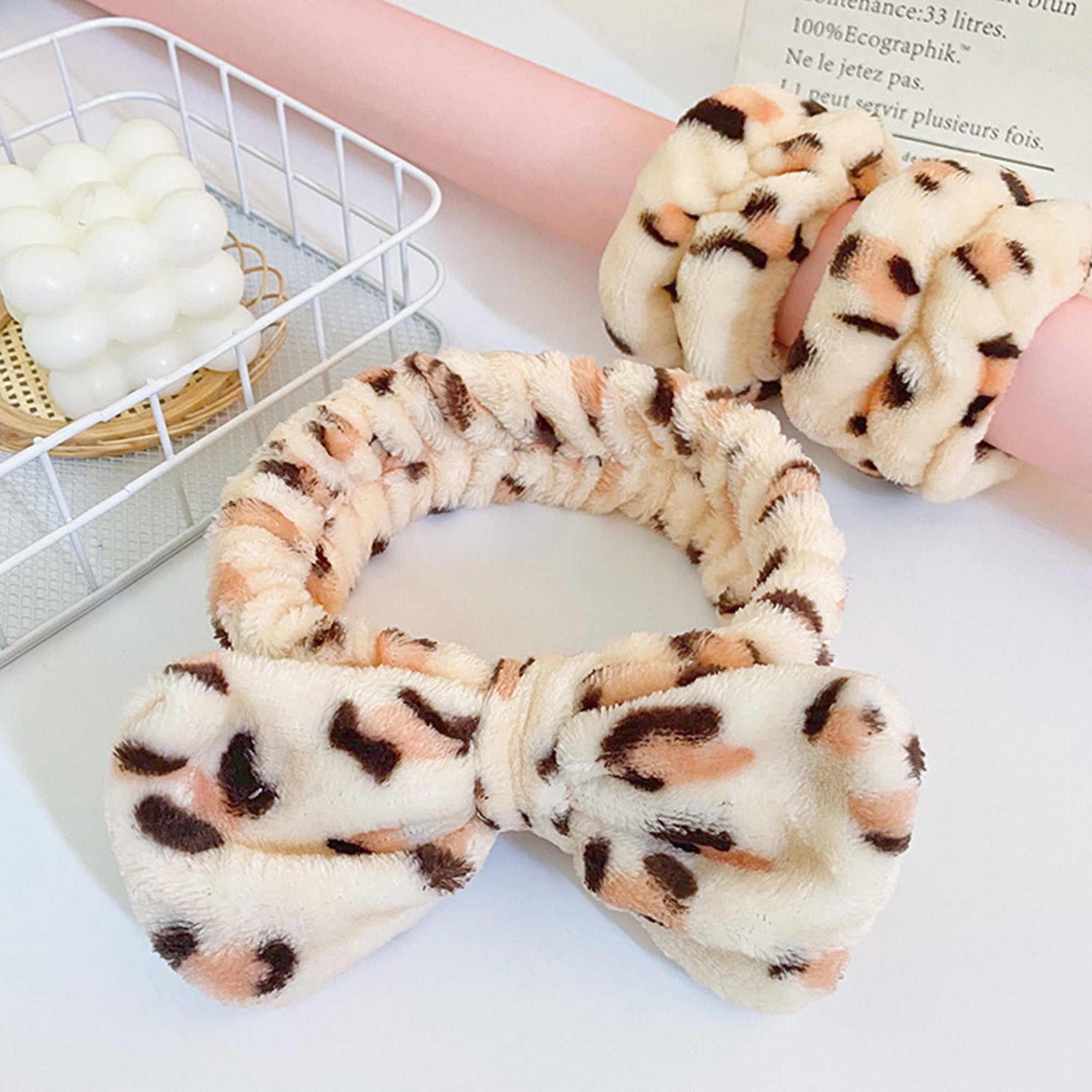 Diconna 3Pcs Plush Spa Headband Wrist Washband Scrunchies Cuffs Set for ...