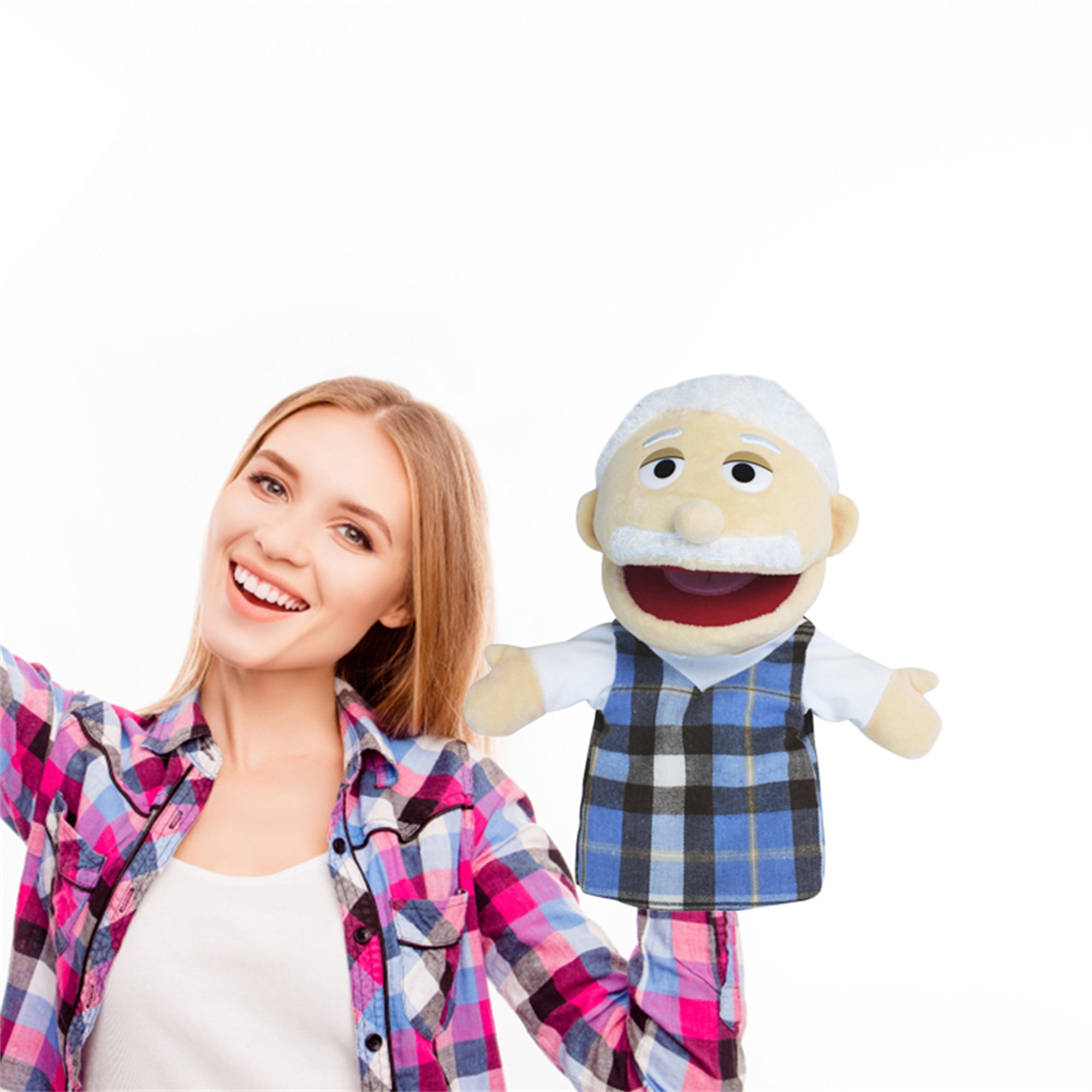 Diconna Family Hand Puppets Mouth Opening Plush Puppets Toys Role ...