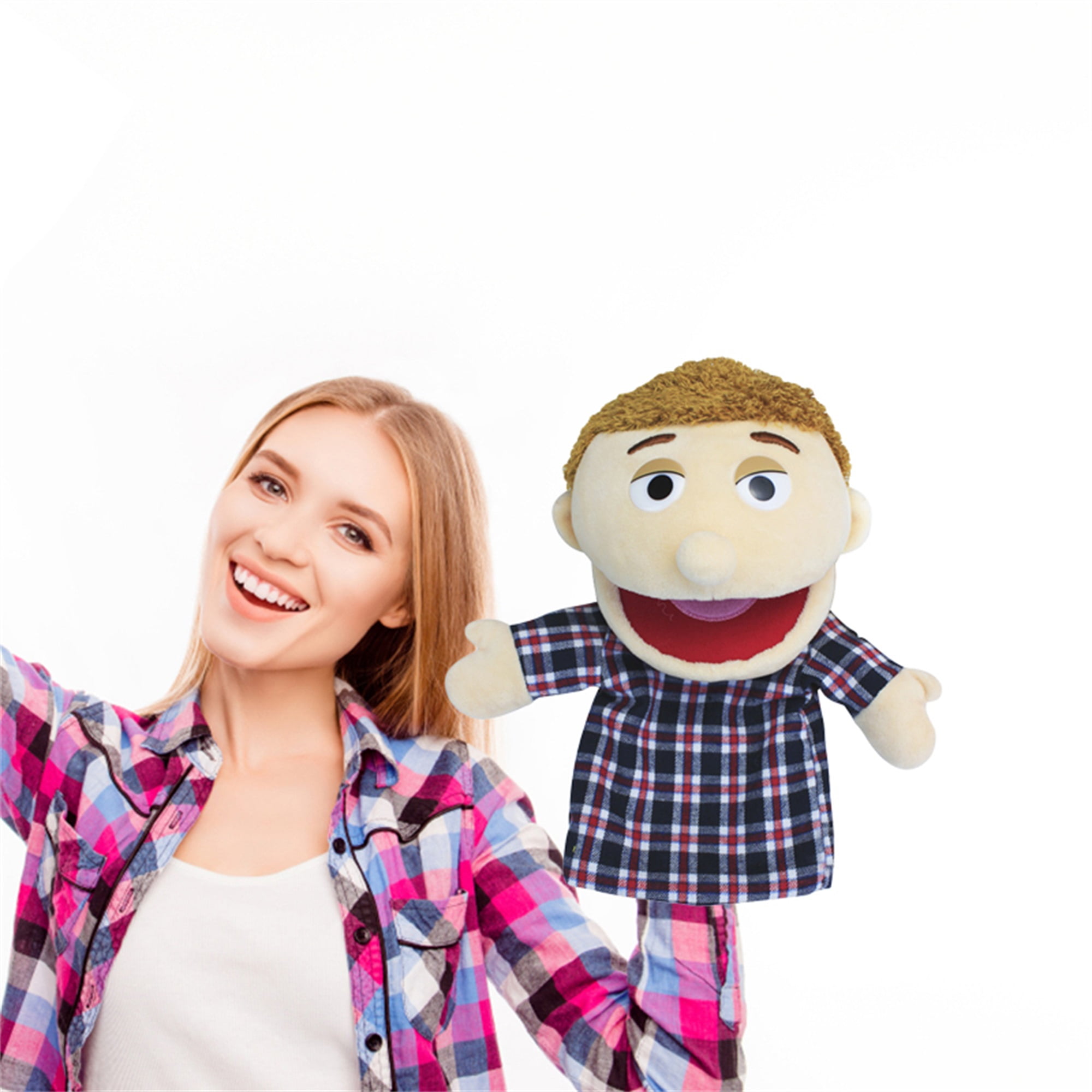 Diconna Family Hand Puppets Mouth Opening Plush Puppets Toys Role ...