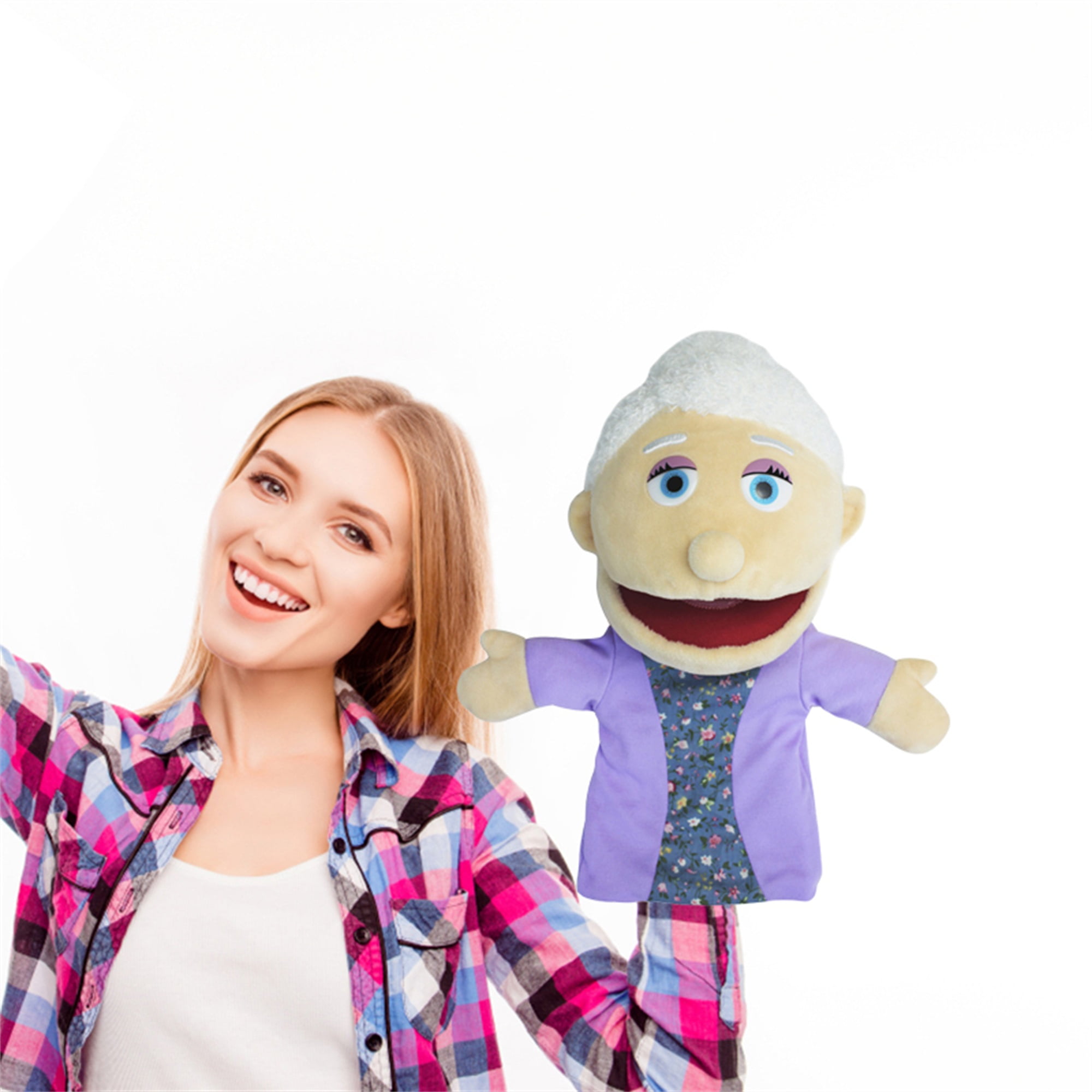 Diconna Family Hand Puppets Mouth Opening Plush Puppets Toys Role ...