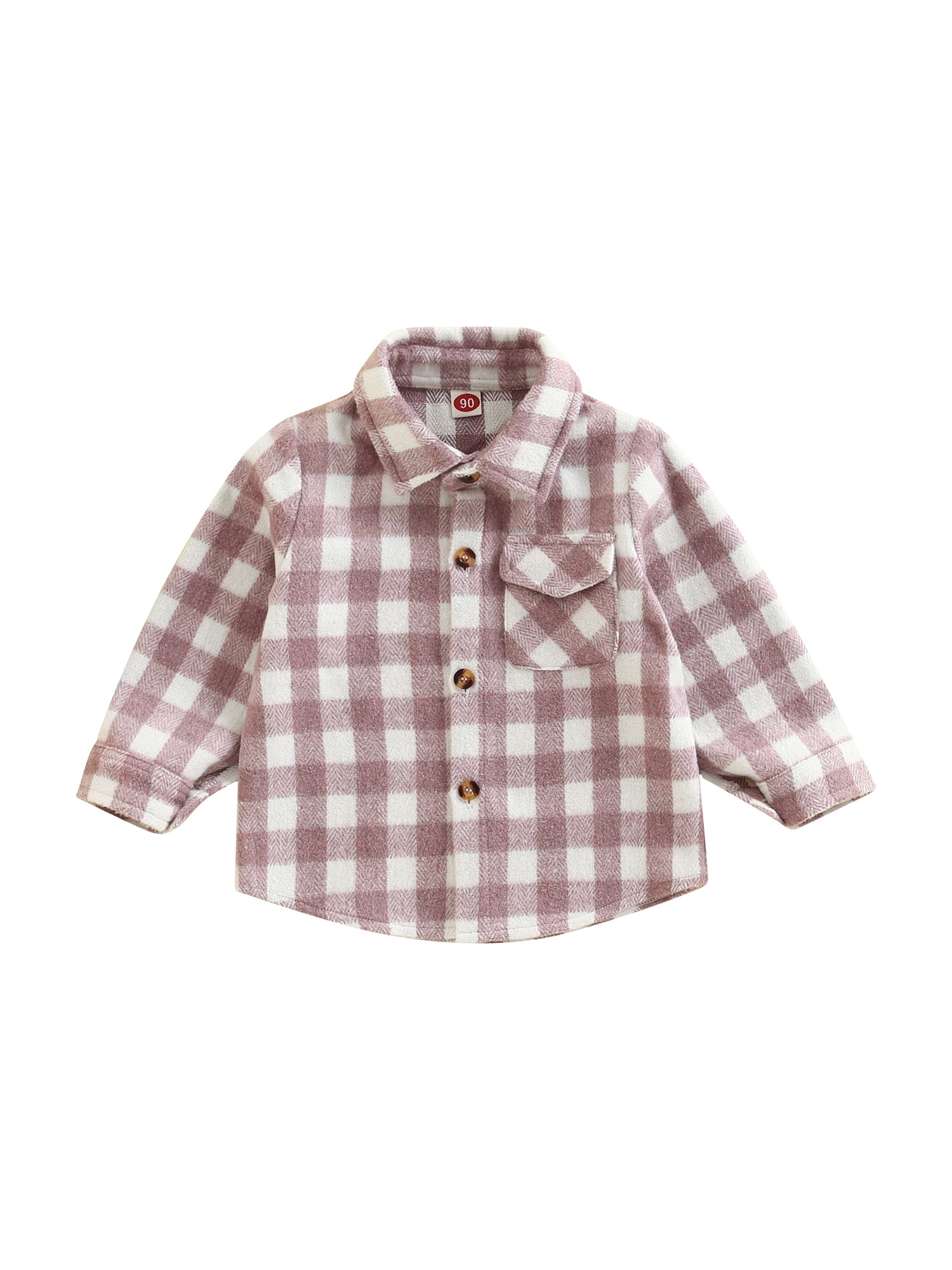 Diconna Toddler Boy Girl Plaid Jacket Flannel Button Down Shacket ...