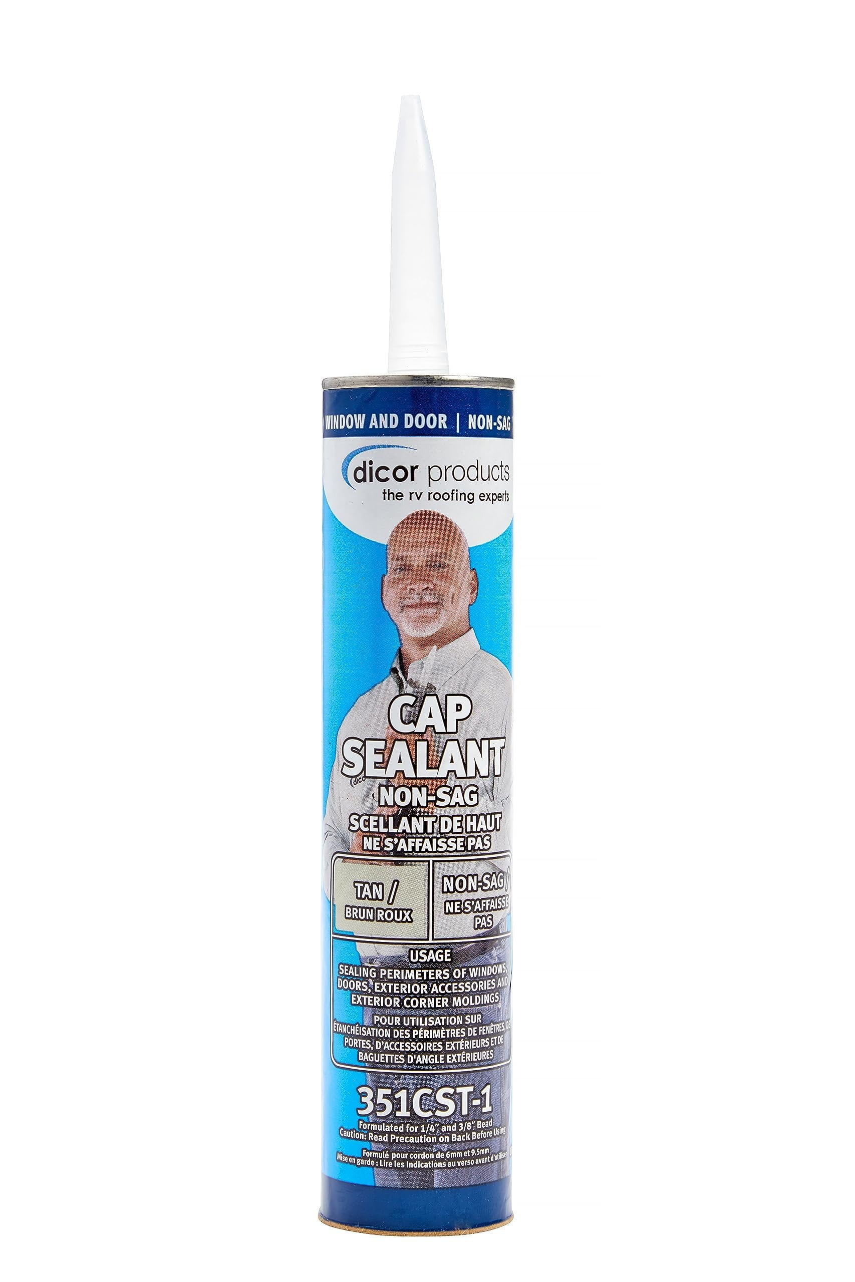 Dicor Tan Window Caulking Sealant, UV and Water Resistant, 10 Oz Tube ...