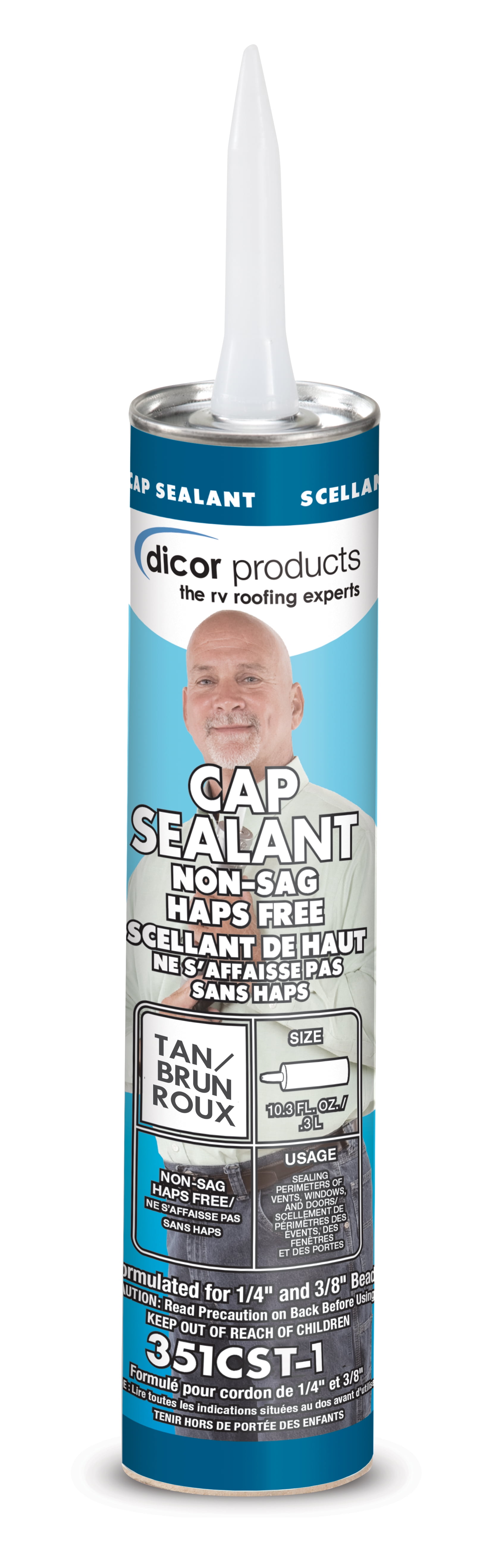 Dicor Tan Window Caulking Sealant, UV and Water Resistant, 10 Oz Tube ...
