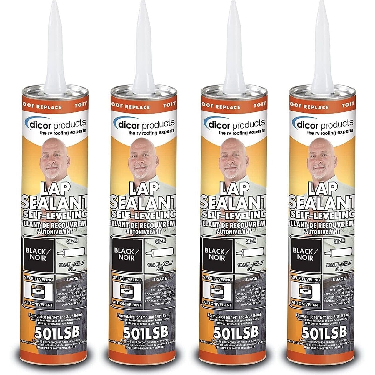 Dicor 501LSB-1, Self-Leveling Lap Sealant, RV Roof and Repair, Black ...