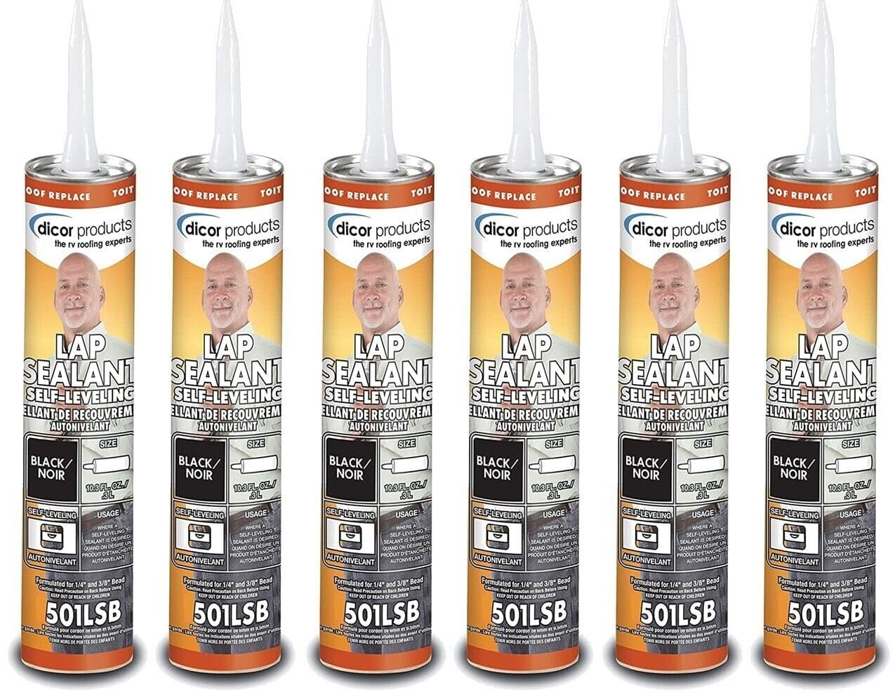 Dicor 501LSB-1, Self-Leveling Lap Sealant, RV Roof and Repair, Black ...