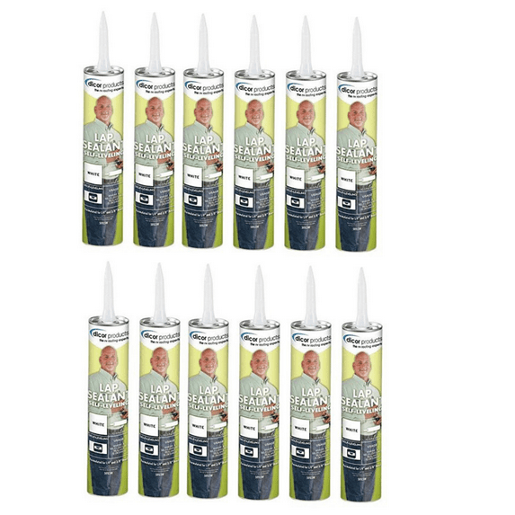 Dicor 501LSW, EPDM Rubber White Self-Leveling Lap Sealant, 10.3 Oz, 12 ...