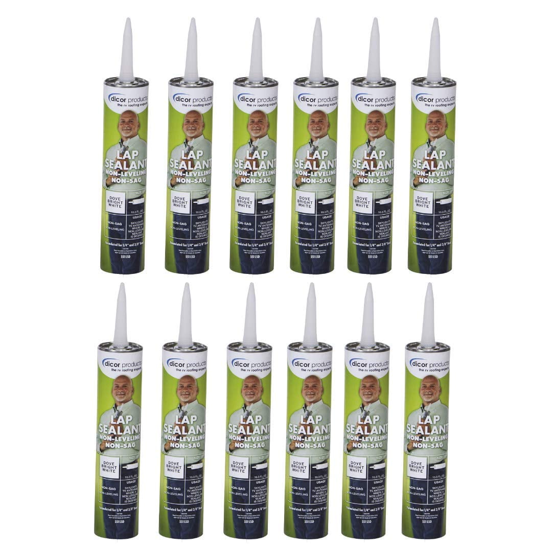 Dicor 551LSD-1 Non-Sag, Non-Leveling, Lap Sealant, Dove Bright White (12 Pack) - Walmart.com