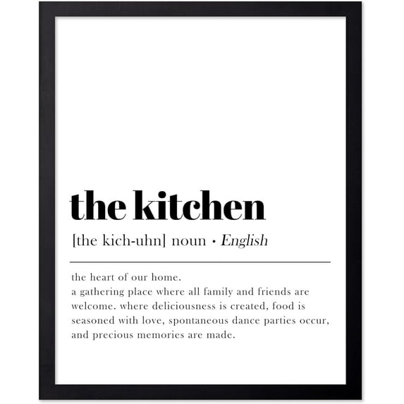 Dictionary Art Poster - Kitchen Definition, Heart Of Home, Simple ...