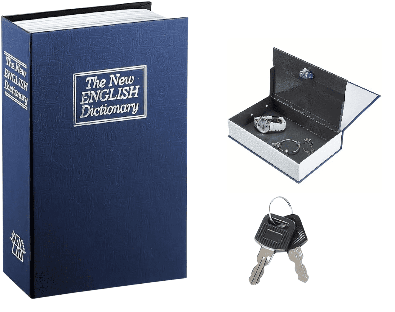 Dictionary Hidden Book Safe with Key Lock Large Size With 2 Keys Red 9. ...