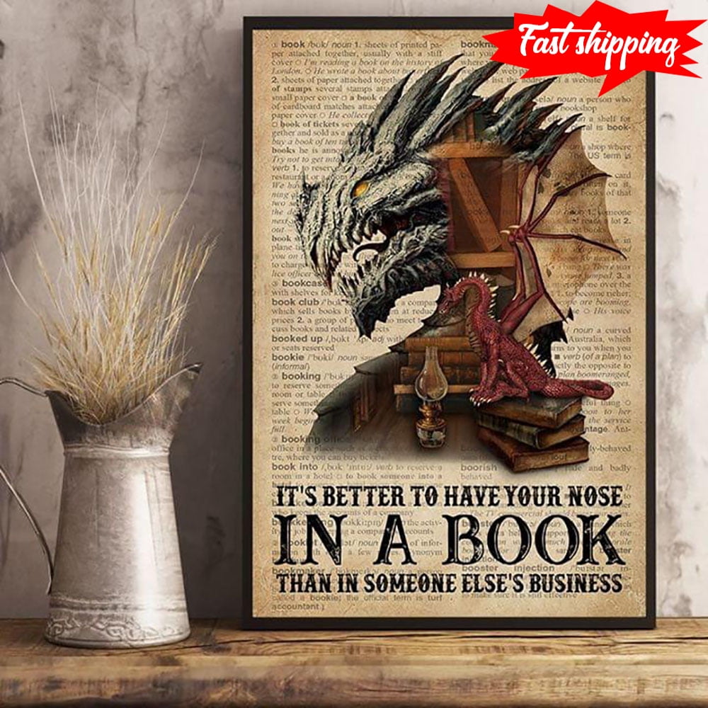 Dictionary Theme Dragons It’s Better Have Your Nose In A Book Than In ...