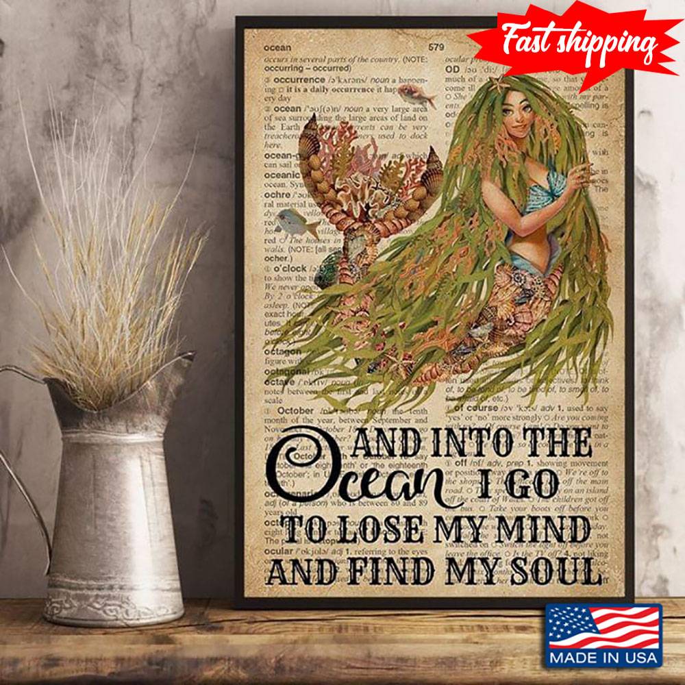 Dictionary Theme Mermaid With Seaweed Hair & Ocean Animals And Into The ...