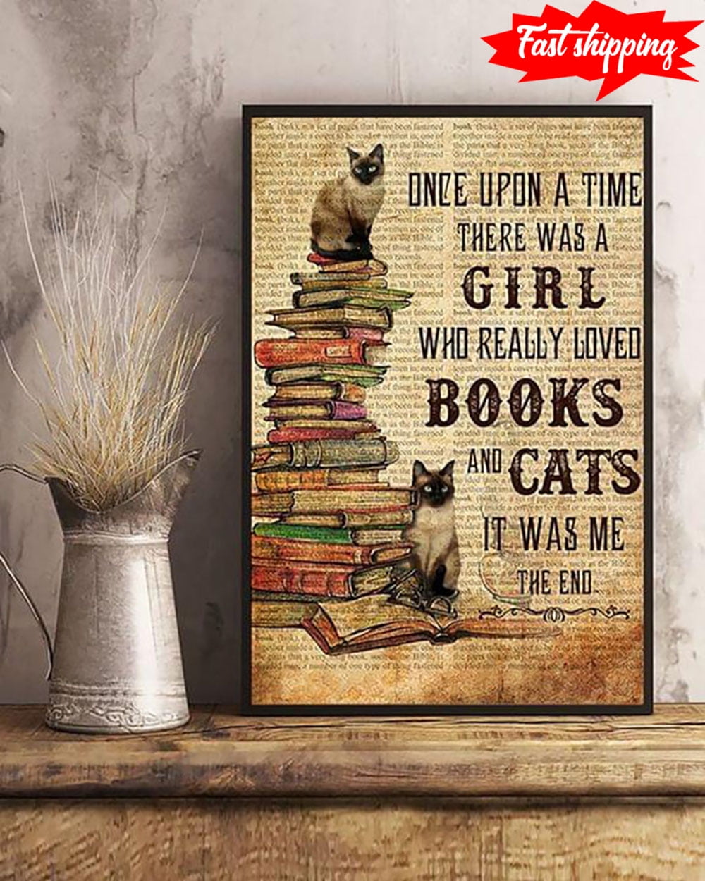 Dictionary Theme Siamese Cats Once Upon A Time There Was A Girl Who ...