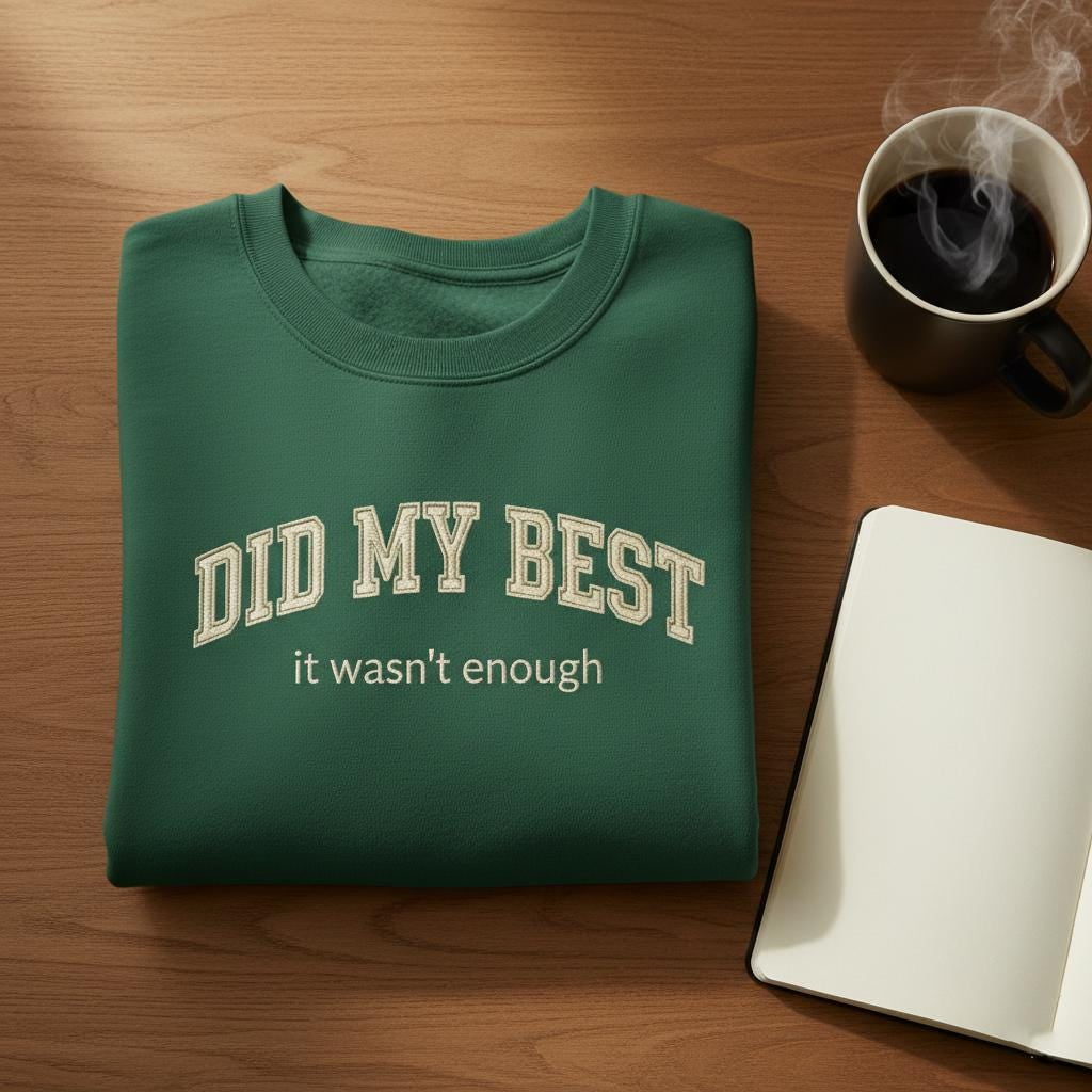 Did My Best embroidered sweatshirt, Funny Dark Humor Quote Crewneck ...
