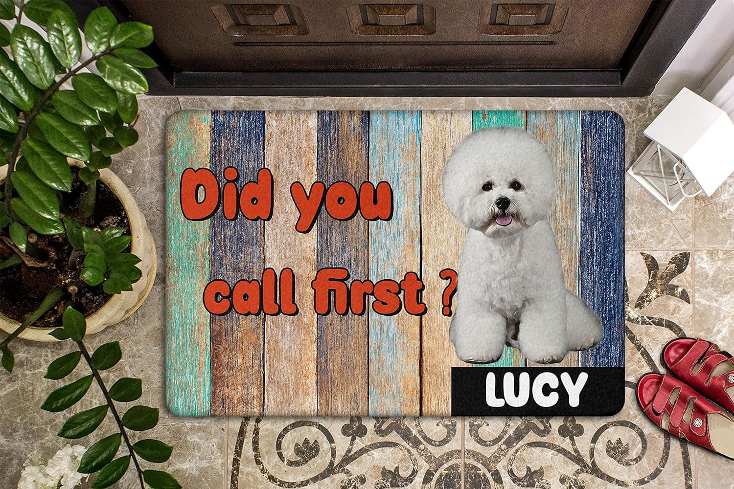 Did You Call First Funny Door Mats for Outside Entry,Bichon Frise ...