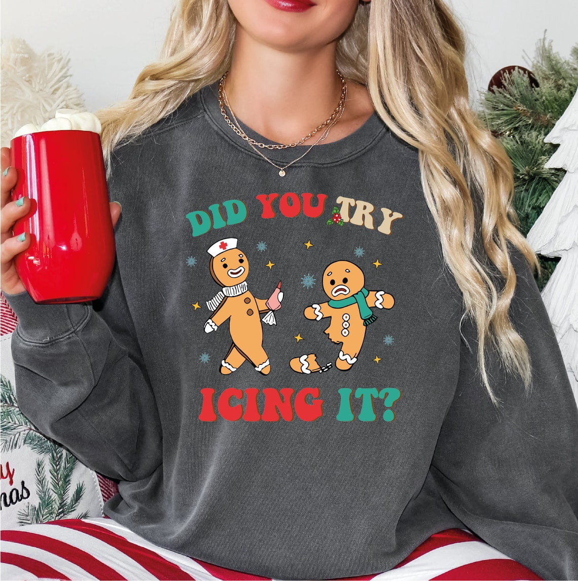 Did You Try Icing It Funny Christmas Shirt, Gingerbread Humor Sweater ...