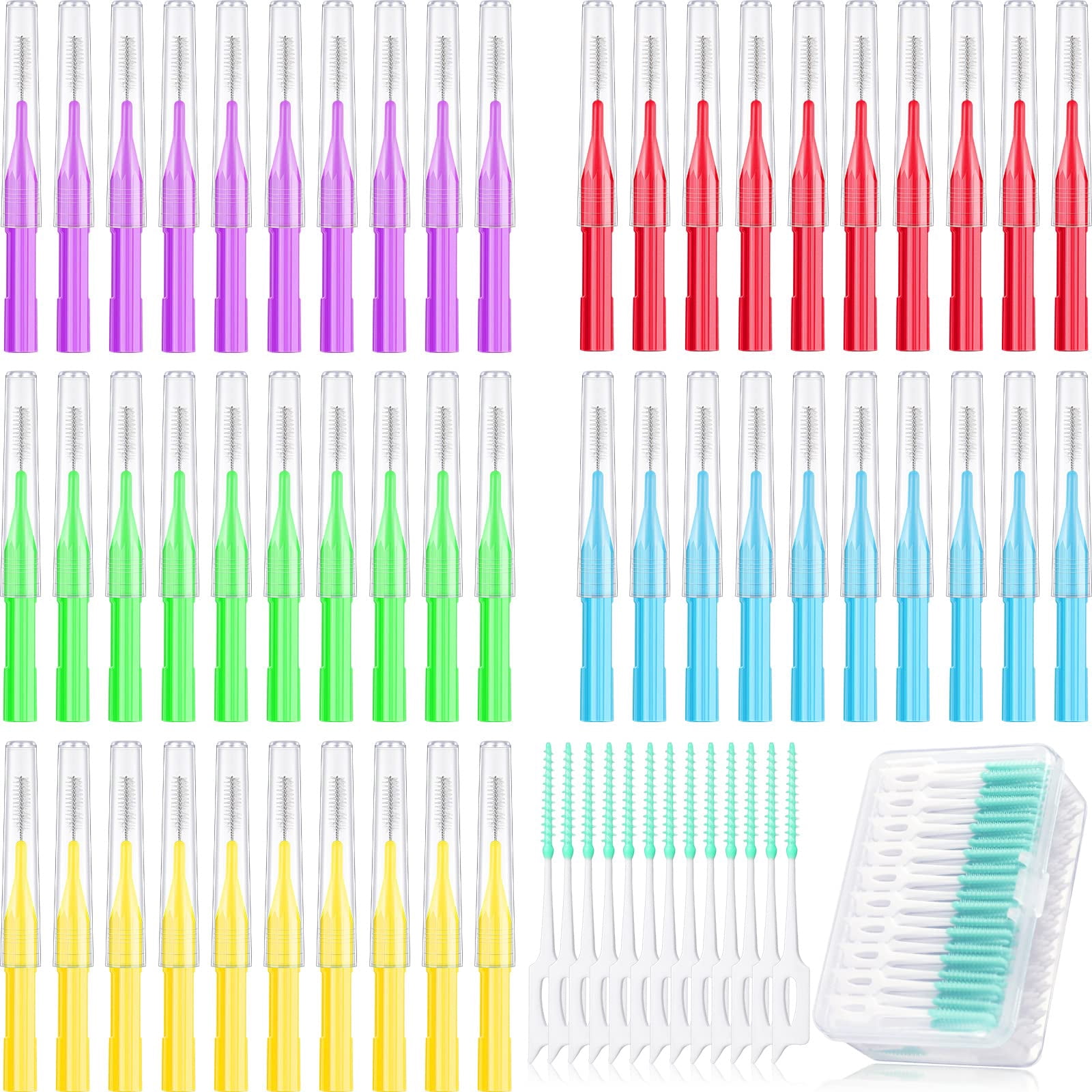 Didaey 350 Pieces Braces Brush Interdental Brush Floss Brushes, Flosser ...