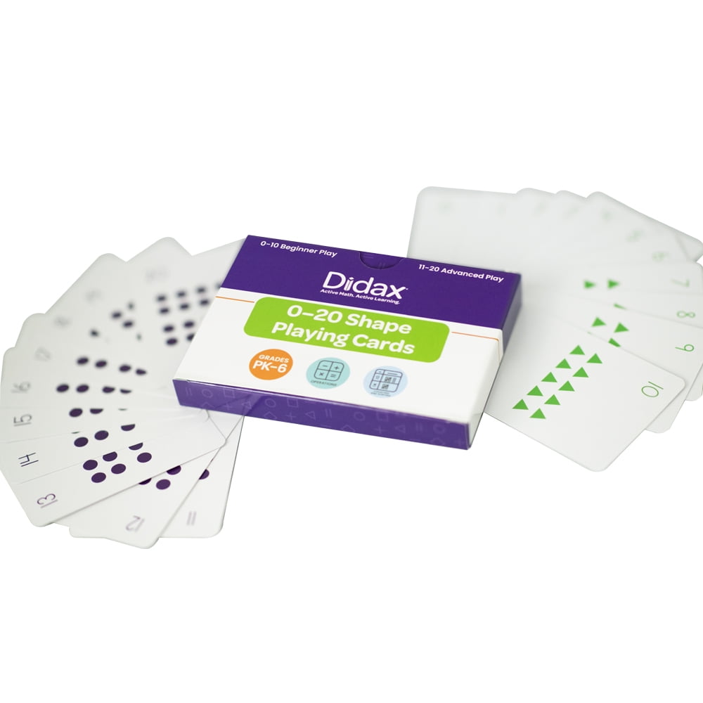 Didax 0–20 Shape Playing Cards – Educational Math Card Set for Counting ...
