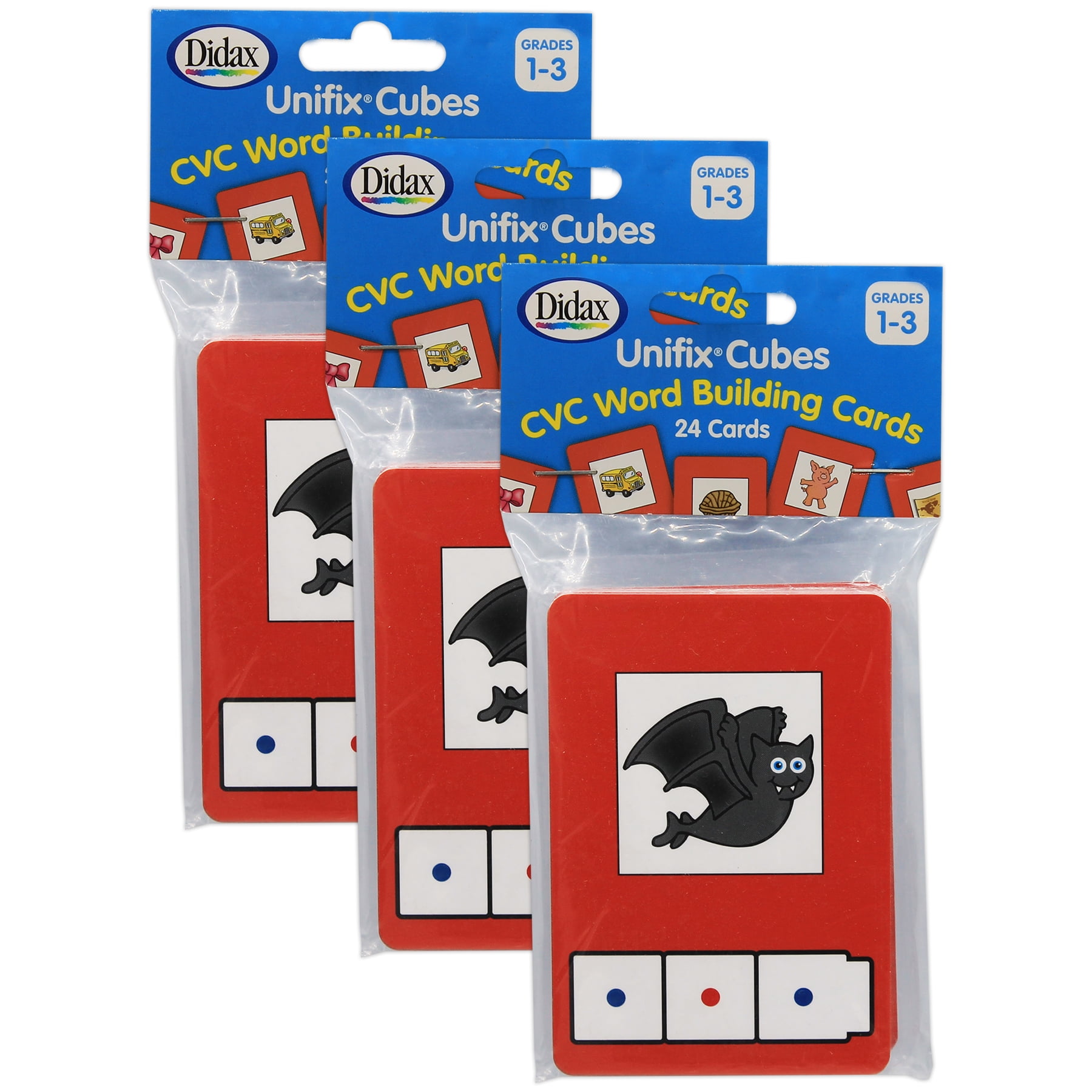 Didax CVC Word Building Cards, 24 Cards Per Pack, 3 Packs - Walmart.com