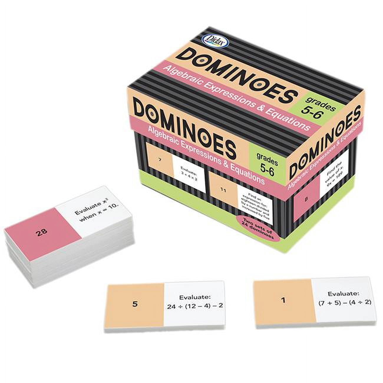 Didax Algebraic Expressions & Equations Dominoes Tile Games Children's ...