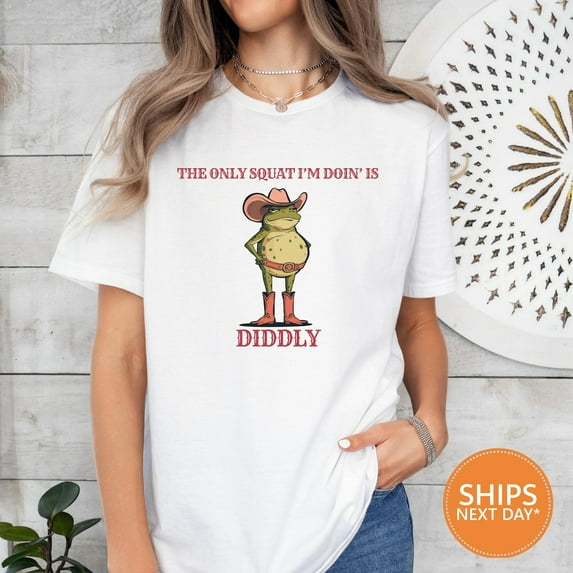 Diddly Squat Cowboy Frog Shirt, Lazy Gym Tee, Western Top All Size S ...