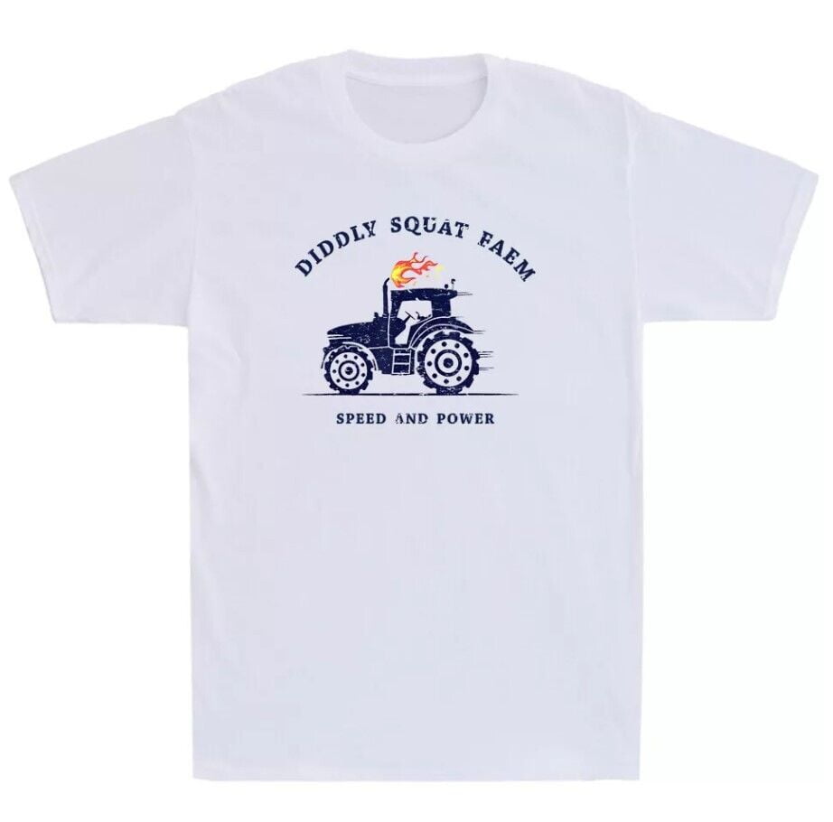 Diddly Squat Farm Speed And Power Funny Tractor Farmer Quote Retro Men