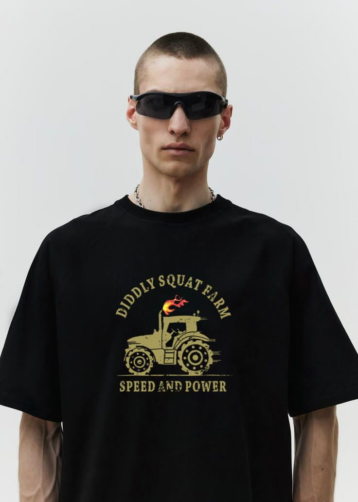 Diddly Squat Farm Speed Power T-Shirt Funny Tractor Quote, for men ...