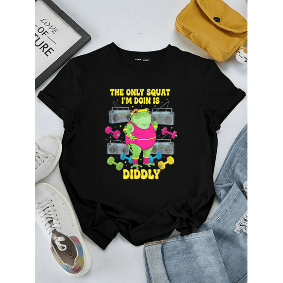 Diddly Squat Funny Disco Frog Meme Workout Humor up to Size 5XL Unisex ...