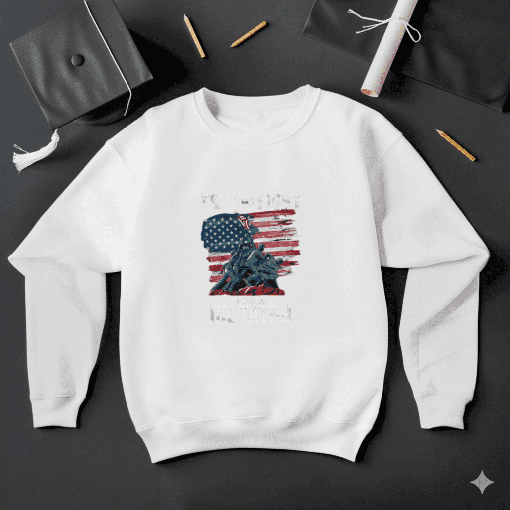 Didn’t Fight for a Dictator Proud Military Freedom Statement Sweatshirt ...