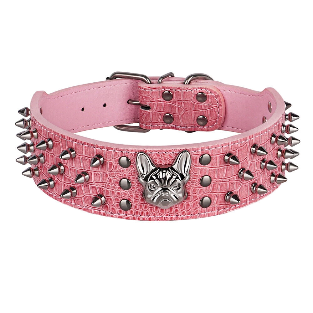 Didog 2 inch Wide Cool Leather Sharp Spiked Studded Pet Dog Collars for ...
