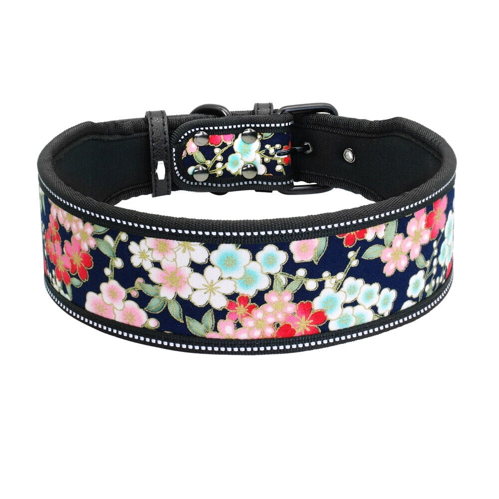 Didog 2 inch Wide Reflective Dog Collars Comfortable Neoprene Padded ...