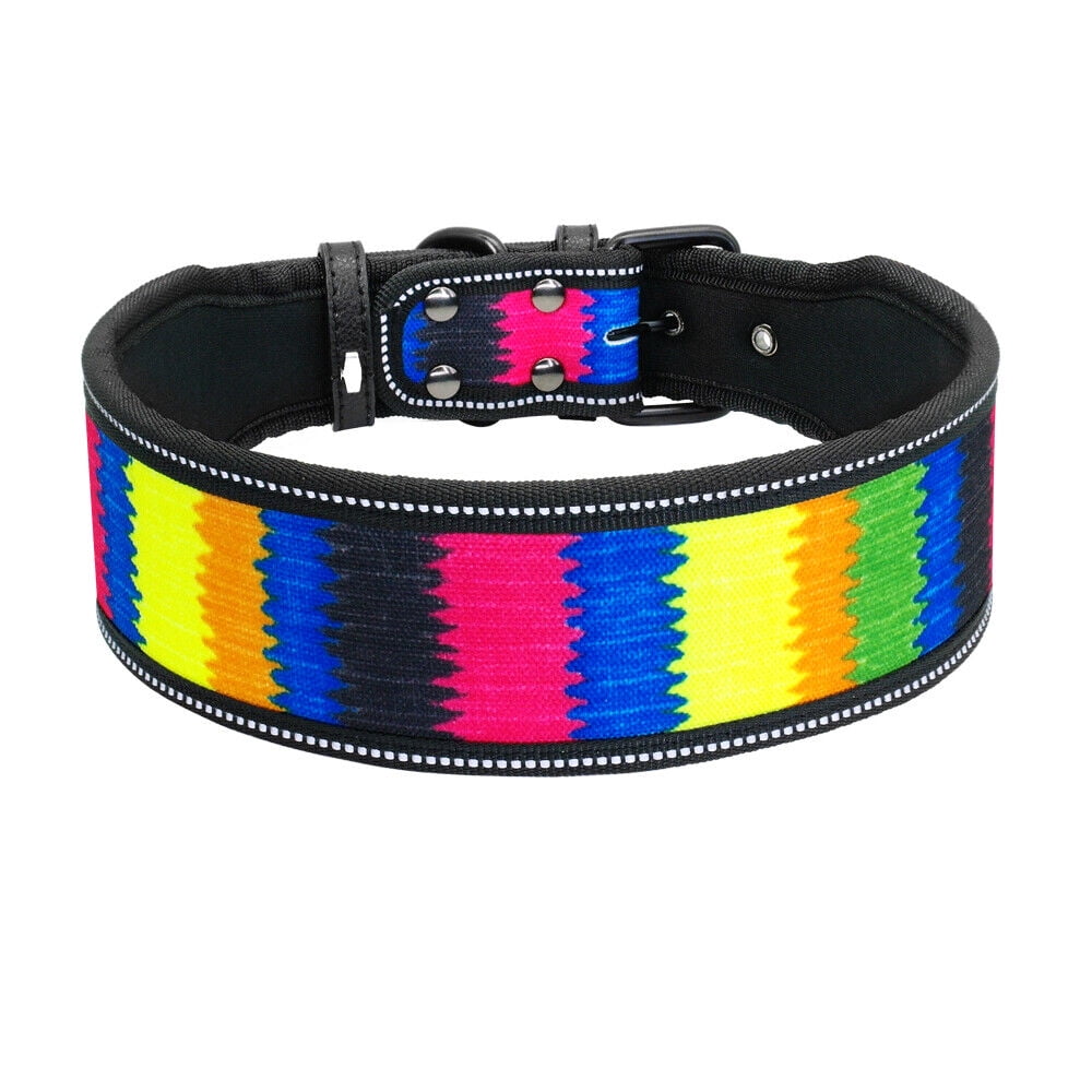 Didog 2 inch Wide Reflective Dog Collars Comfortable Neoprene Padded ...
