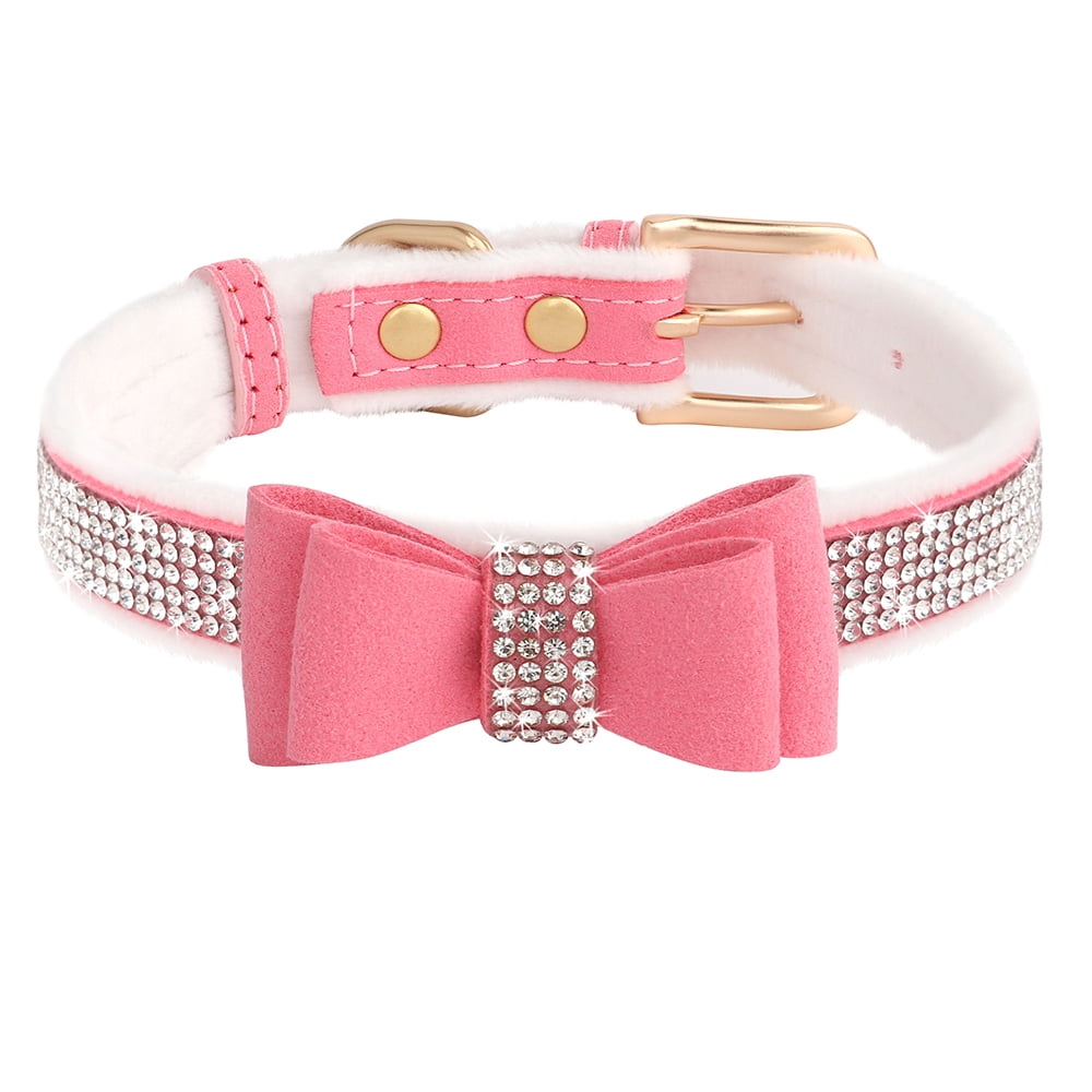 Didog Bling Crystal Rhinestone Diamante Dog Pet Cat Collar with Cute ...