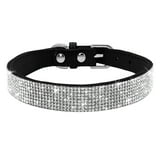 Didog Bling Rhinestones Crystal Diamante Dog Collars Soft Suede Leather ...
