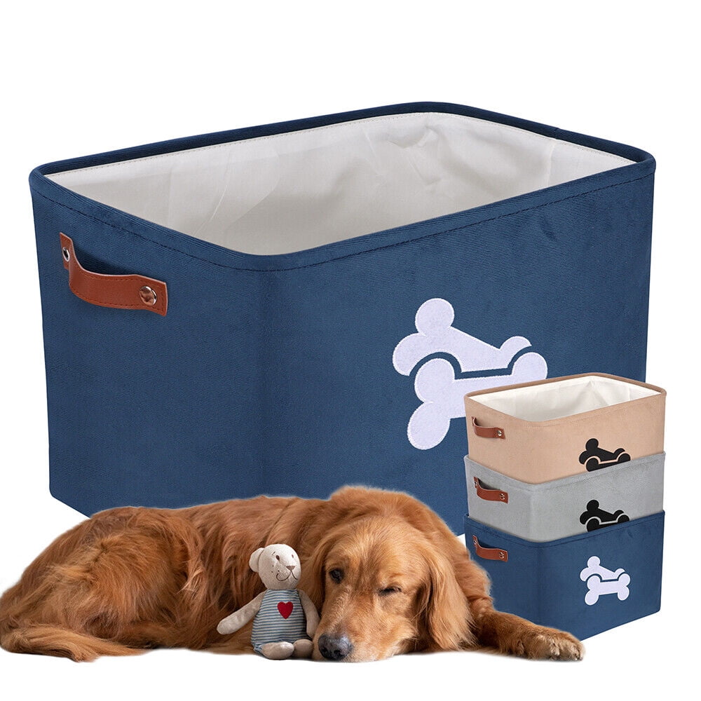 Didog Cute Bone Pet Dog Toy Storage Basket Puppy Kids Organizer Bin Box ...