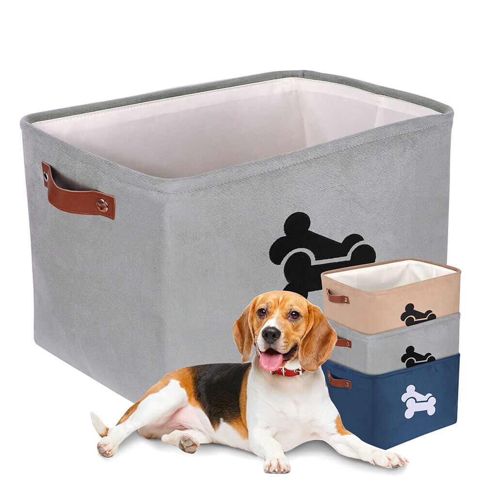 Didog Cute Bone Pet Dog Toy Storage Basket Puppy Kids Organizer Bin Box ...