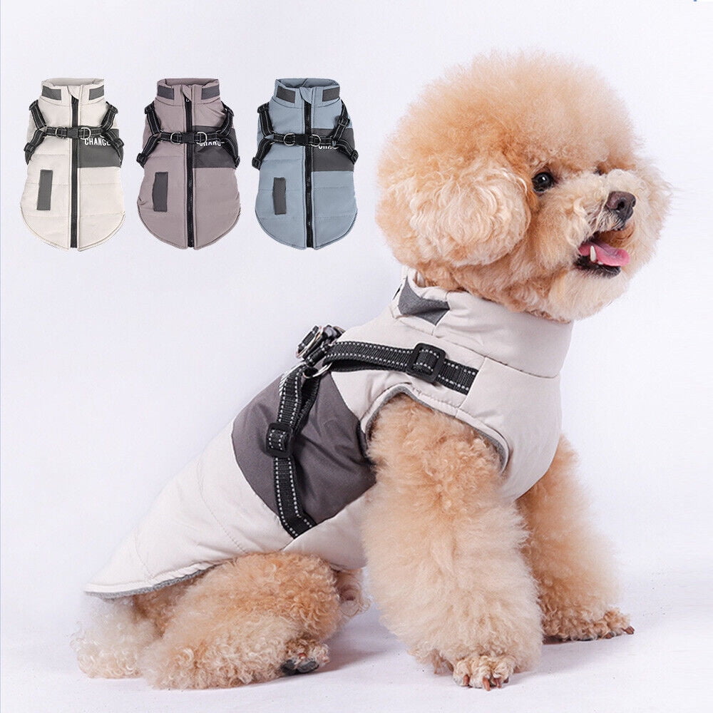 Didog Dog Jacket With Harness Warm Dog Clothes Waterproof Puppy Coat ...