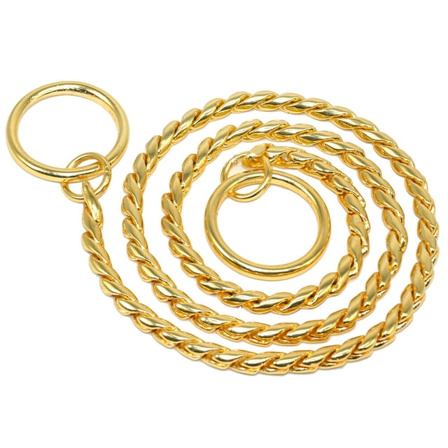 Didog Gold Snake Chain Dog Collar P-Choke/Check Slip Show Necklace ...