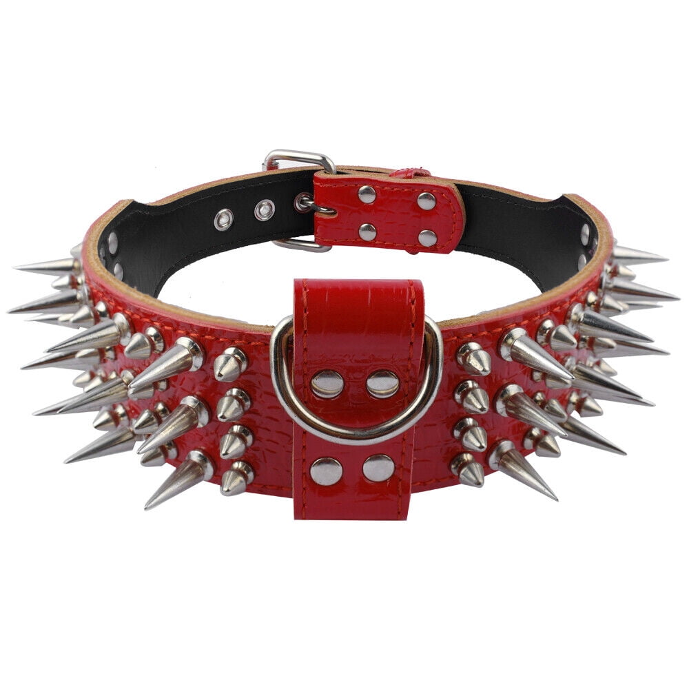 Didog Leather Cool Sharp Spiked Studded Dog Collars for Pitbull ...