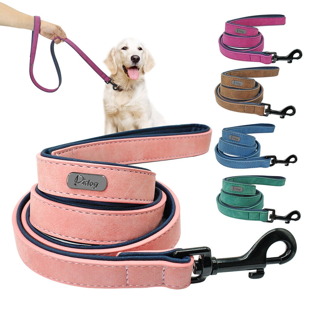 Didog New 4ft Heavy Duty Leather Dog Leash Pet Training Leashes with ...