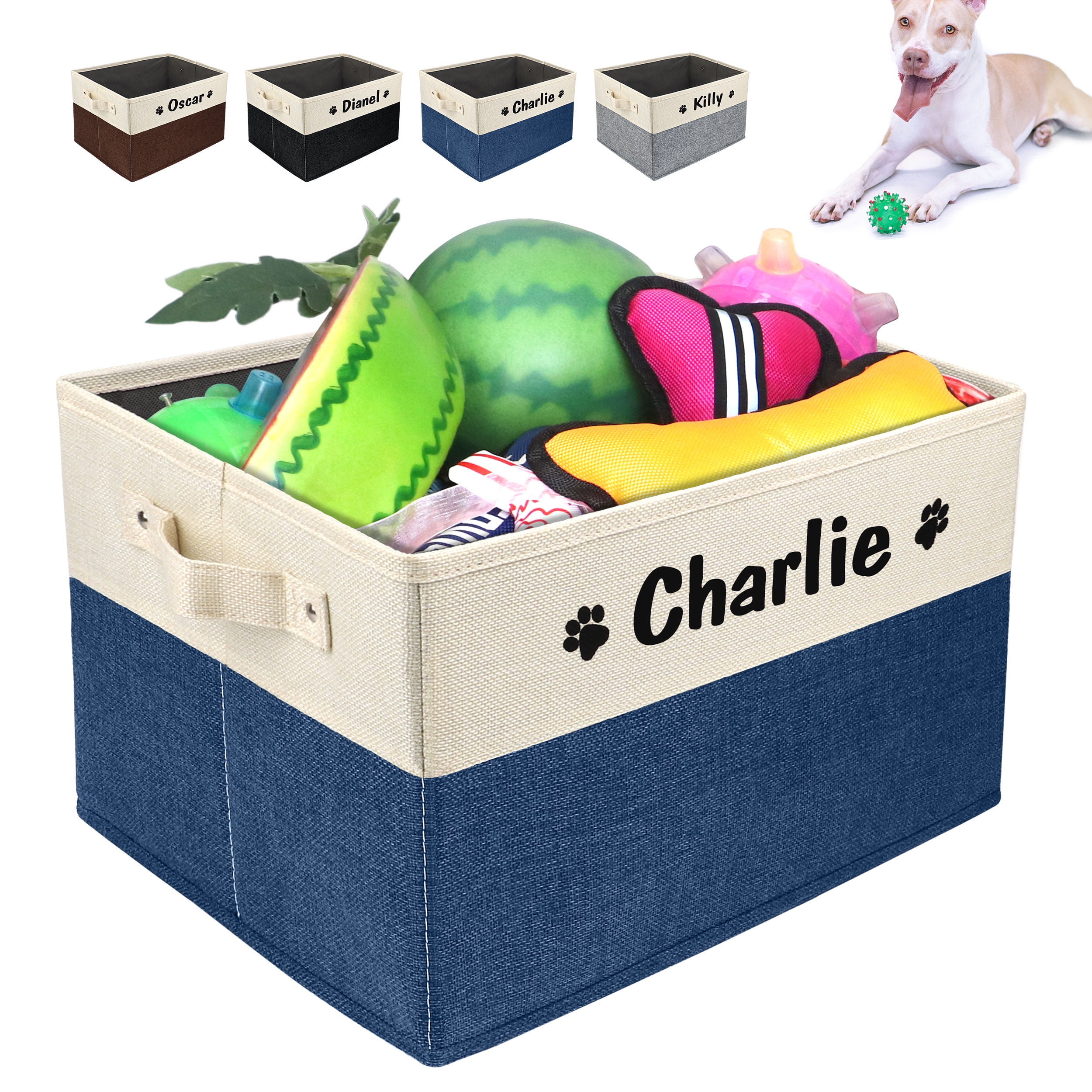 Didog Personalised Pet Toy Storage Box Dog Cat Accessory Carry ...