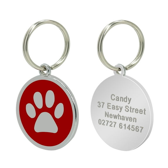 Didog Personalized Dog Tags Free Name Engraved Cute Paw Print Bone ...