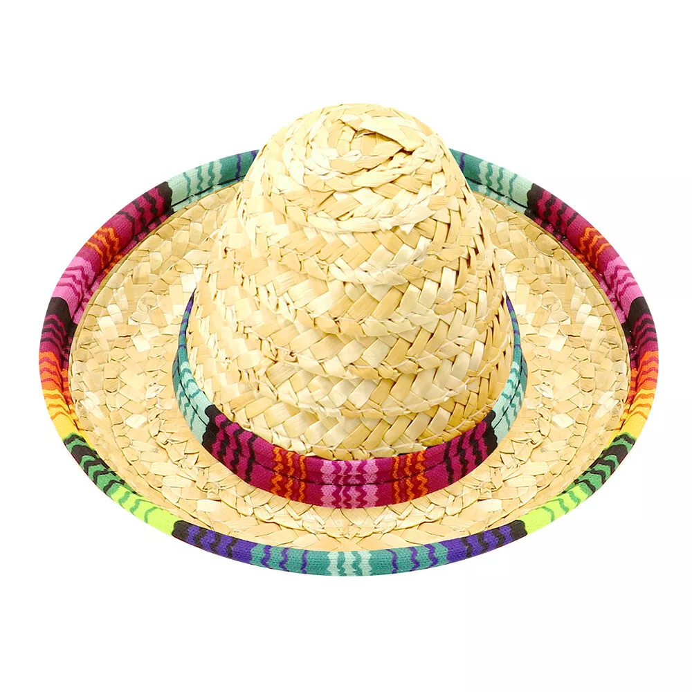 Didog Pet Dog Hat Straw Hat Cat Cavalry Cowboy Cap Colorful Trim Summer ...