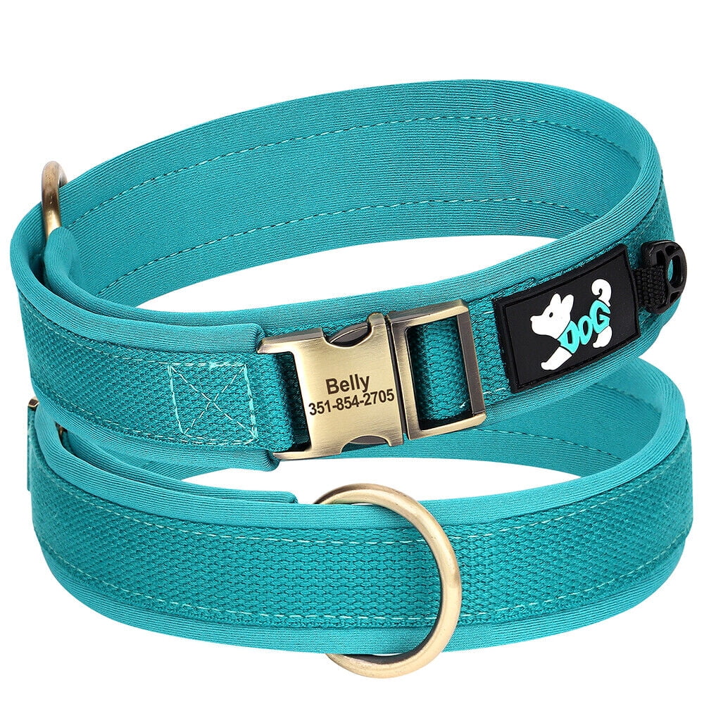 Didog Reflective Nylon Dog Collar Personalized Name Buckle Soft Padded ...