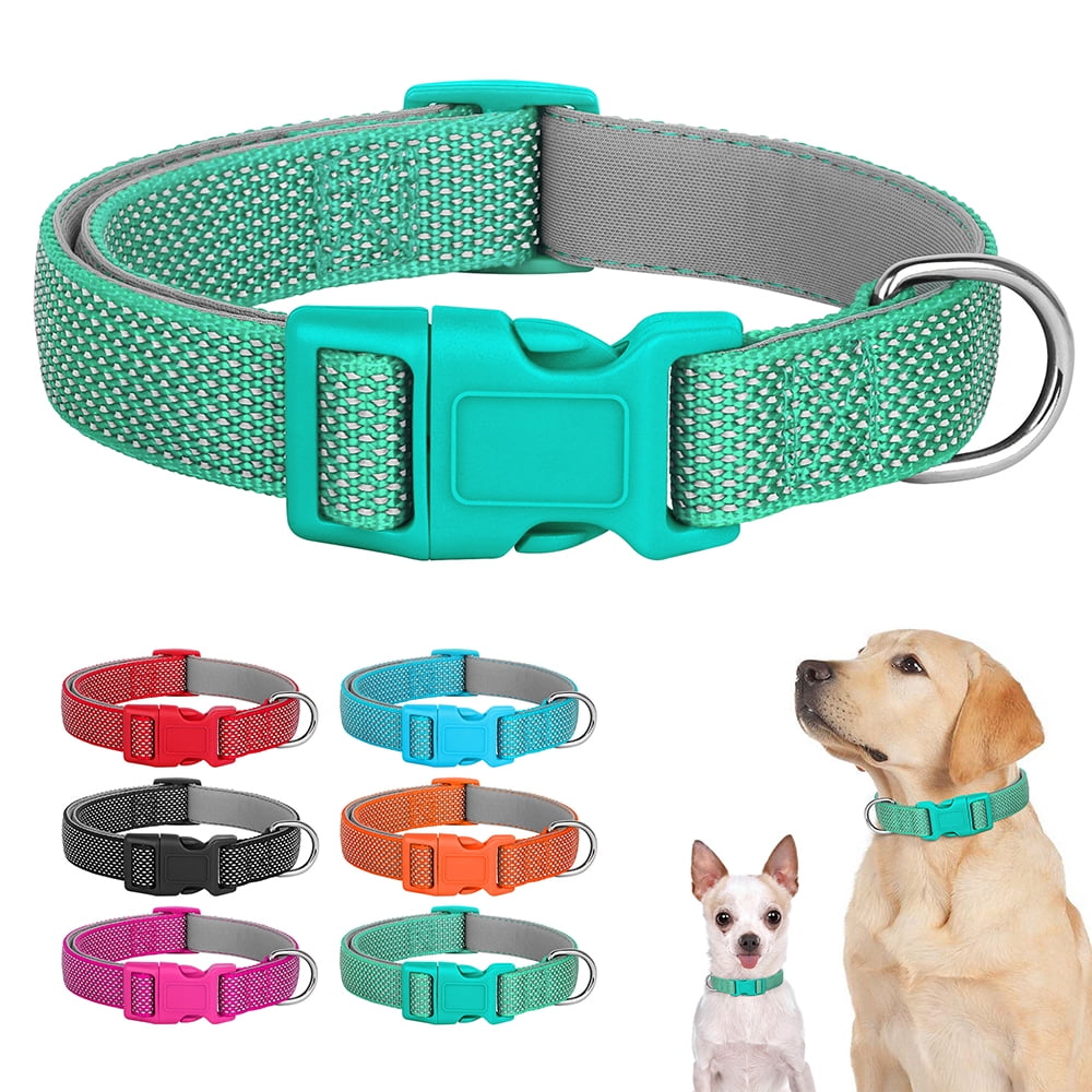 Didog Reflective Nylon Dog Collar Soft Padded Pet Puppy Collars ...
